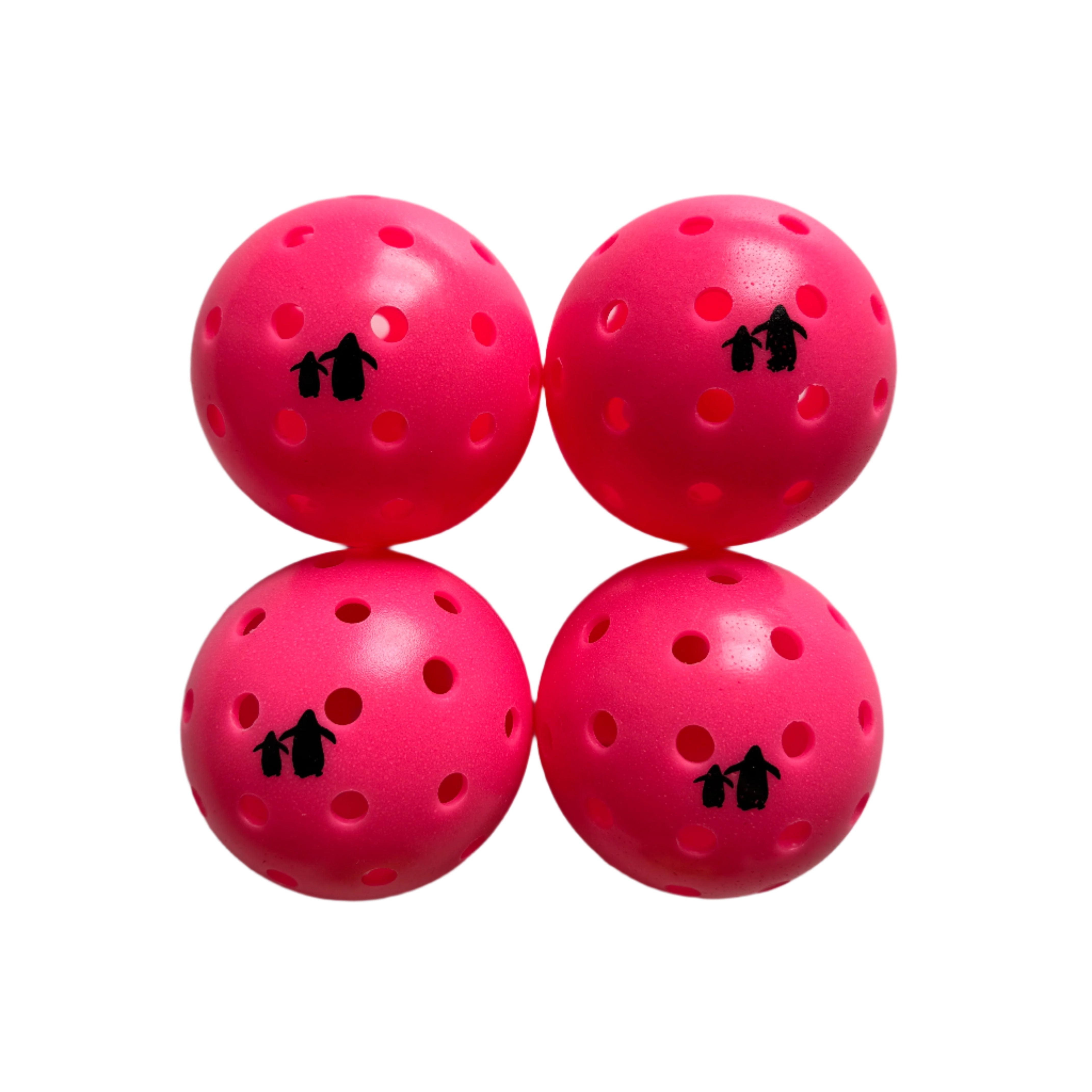 Pink Pickleballs – 4 Pack | Outdoor Tournament Balls by Angry Penguins